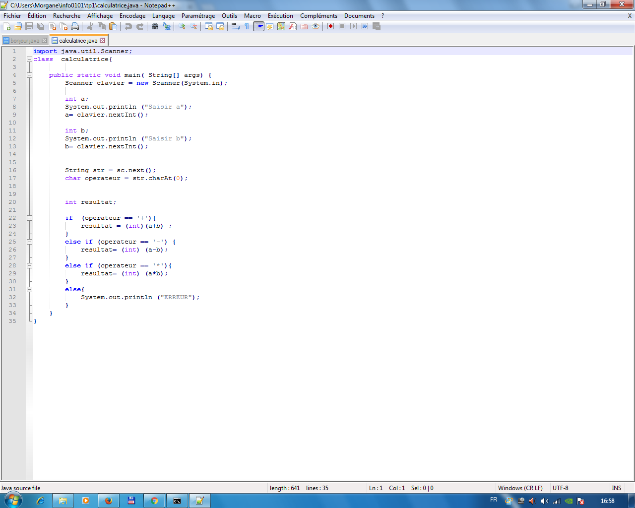 java mini calculatrice par FlorianOthe - page 1 - OpenClassrooms